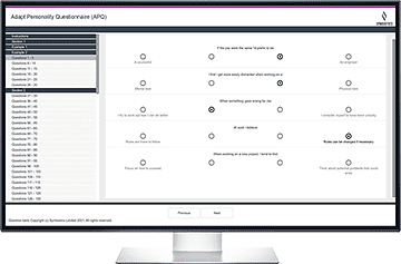 ADAPT Personality Questionnaire | Symbiotics – Symbiotics Ltd